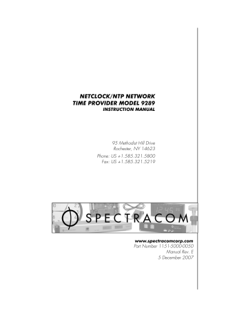 Spectracom 9289 Instruction Manual | Manualzz
