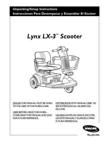 Invacare LYNX LX-3 Unpacking And Setup Instructions | Manualzz
