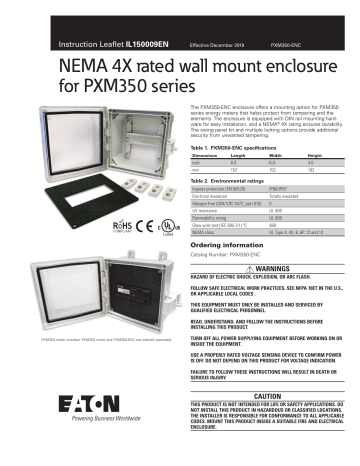 Eaton PXM350-ENC Instruction Leaflet | Manualzz