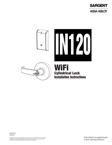 Sargent Assa Abloy IN120 Installation Instructions Manual | Manualzz