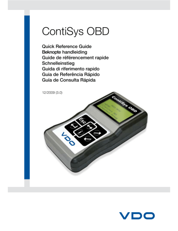VDO CONTISYS OBD - Quick Reference Manual | Manualzz
