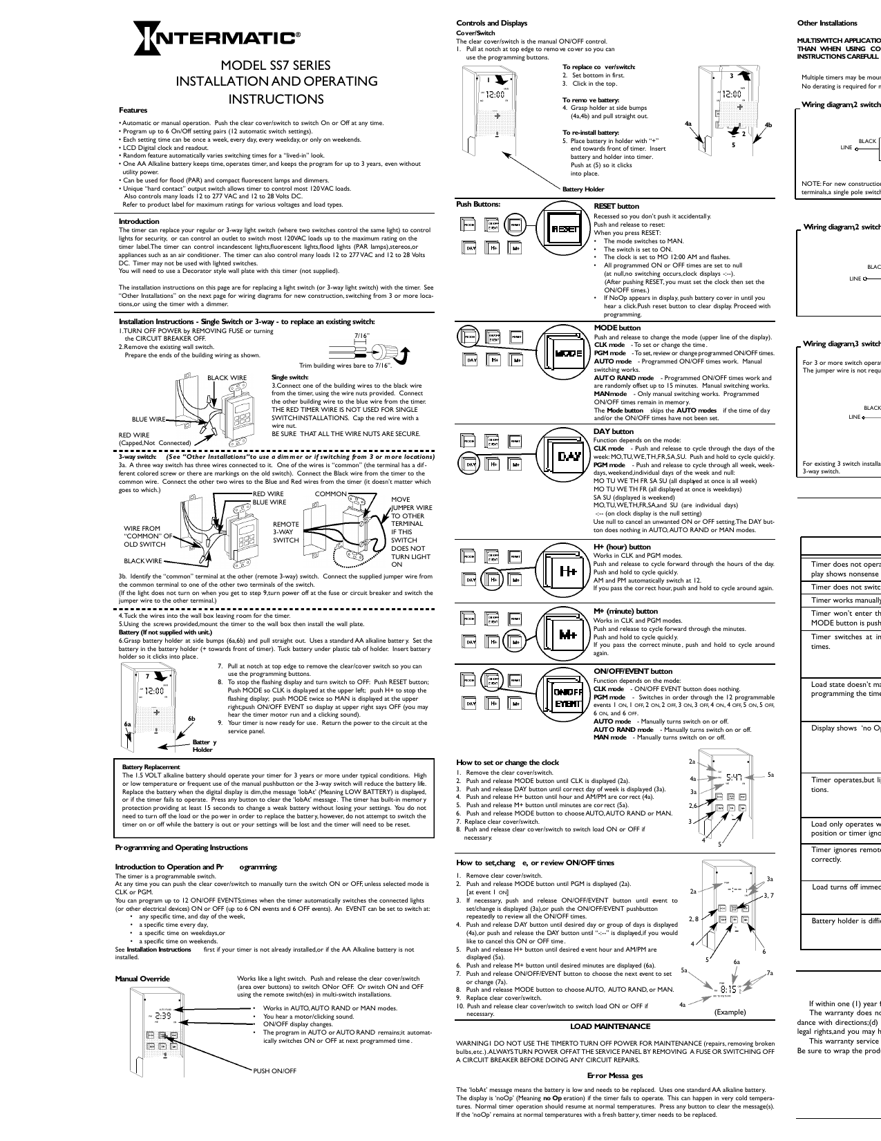 Intermatic Light Timer Ss7c Manual | Shelly Lighting