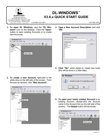 Alarm Lock DL-WINDOWS V3.6.x Quick Start Manual | Manualzz