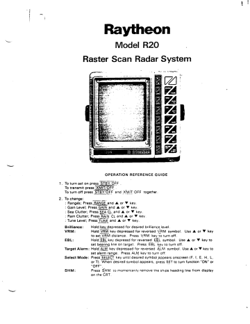 Raytheon R20 Operation/Reference Manual | Manualzz