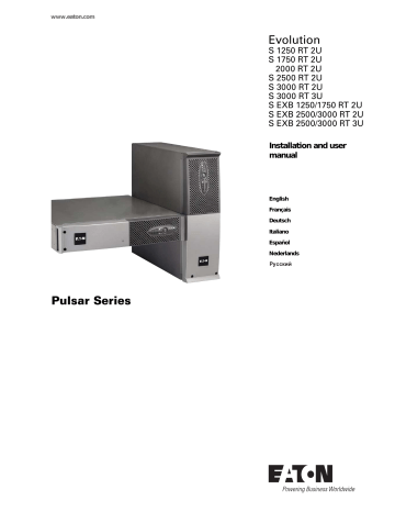 Eaton Evolution 1250 RT 2U Installation And User Manual | Manualzz