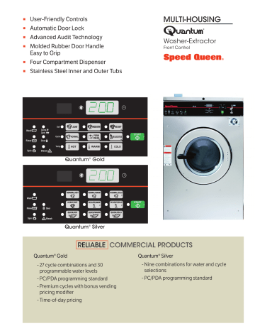Speed Queen Quantum SCN020 Specifications | Manualzz