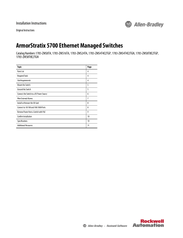 Allen-Bradley 1783-ZMS8TA Installation Instructions Manual | Manualzz