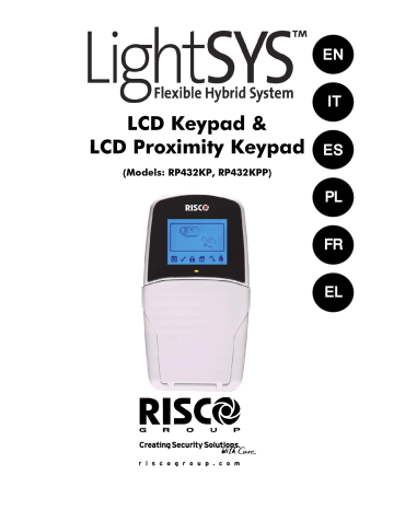 Risco lightsys RP432KP, lightsys RP432KPP User Manual | Manualzz