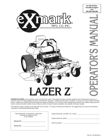 Exmark LAZER Z Operator's Manual | Manualzz