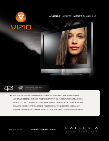 Vizio Gallevia GV42L Specifications | Manualzz