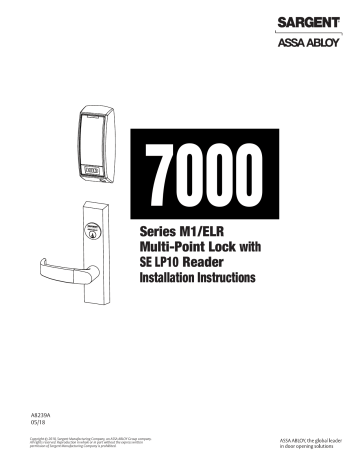 Sargent SE LP10 7000 Series Installation Instructions Manual | Manualzz
