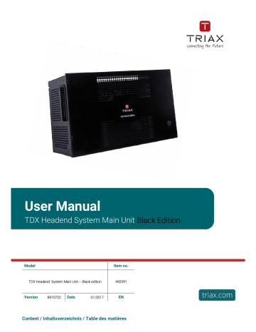 Triax TDX User Manual | Manualzz