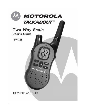 Motorola Talkabout FV725 User Manual | Manualzz