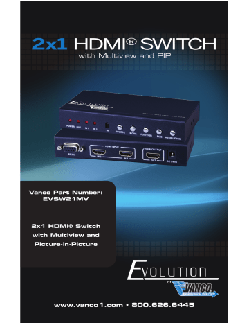 Vanco Evolution EVSW21MV Install Manual | Manualzz