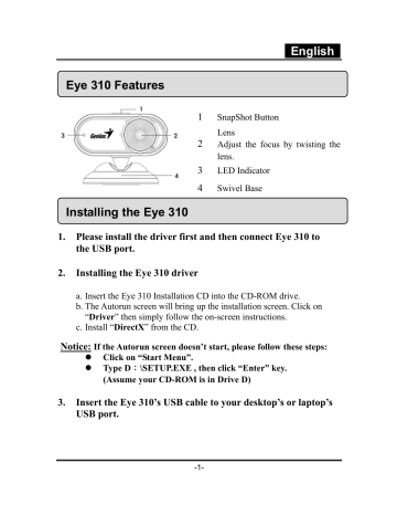 Genius EYE 310 Manual | Manualzz