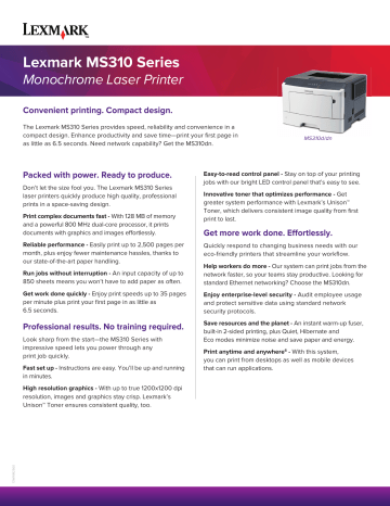 Lexmark MS310 Series Specification | Manualzz
