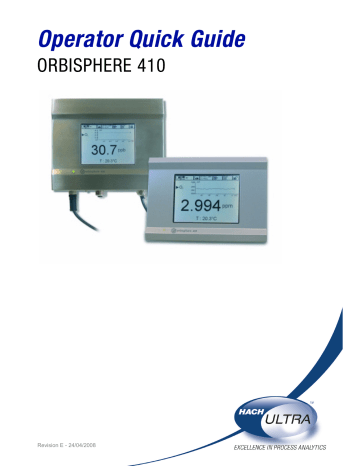 Hach ORBISPHERE 410 Quick Operator's Manual | Manualzz