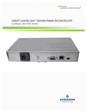 Liebert Load Bus Sync User Manual | Manualzz