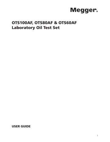 Megger OTS100AF, OTS60AF, OTS80AF User Manual | Manualzz