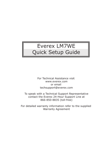 Everex StepNote LM7WE Quick Setup Manual | Manualzz