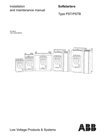 ABB PST, PSTB Installation And Maintenance Manual | Manualzz