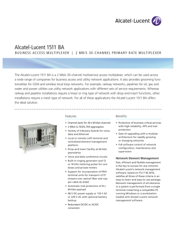 Alcatel-Lucent 1511 BA Brochure & Specs | Manualzz