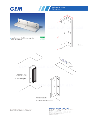 GEM L-1200 Specification Sheet | Manualzz