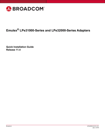 Broadcom Emulex LPe32002 Quick Installation Manual | Manualzz