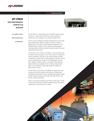 Harris RF-590A Specifications | Manualzz