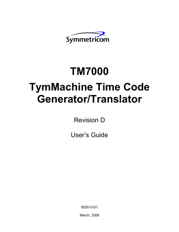 Symmetricom TM7000 User Manual | Manualzz