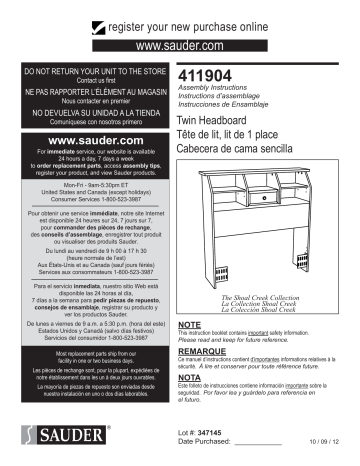 Sauder 411904 Assembly Instructions Manual | Manualzz