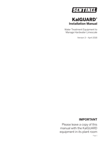 Sentinel KalGuard Installation Manual | Manualzz