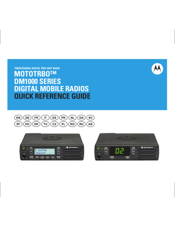 Motorola dm1000 series Quick Reference Manual | Manualzz