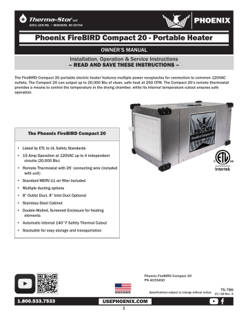 Phoenix FireBIRD Compact 20 Owner's Manual | Manualzz