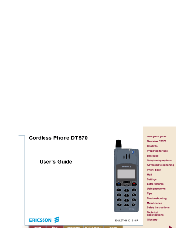 Ericsson DT570 User Manual | Manualzz