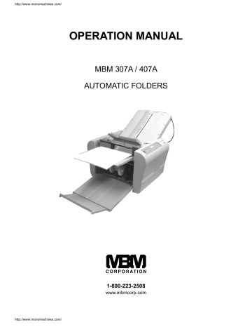 MBM 307A, 407A Operation Manual | Manualzz