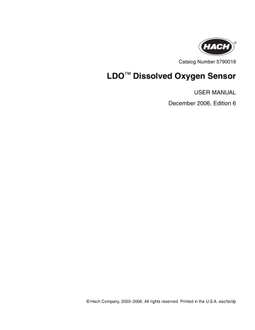 Hach LDO User Manual | Manualzz