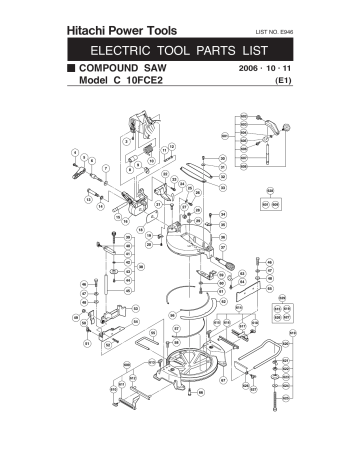 Hitachi C10FCE2 - 10 Inch Compound Miter Saw Parts List | Manualzz