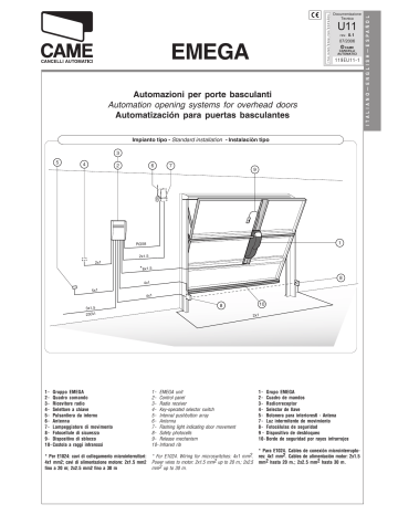 CAME EMEGA Standard Installation | Manualzz
