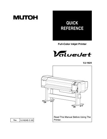 MUTOH ValueJet VJ-1624 Quick Reference | Manualzz