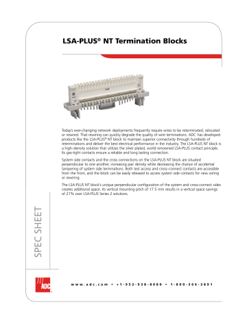 ADC LSA-PLUS NT Spec. Sheet | Manualzz
