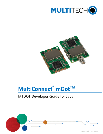 Multi-Tech MultiConnect mDot MTDOT Series Developer's Manual | Manualzz