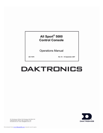 Daktronics All Sport 5000 Operation Manual | Manualzz