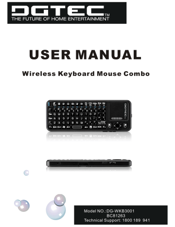 DGTEC DG-WKB3001 User Manual | Manualzz