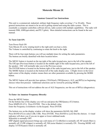 Motorola MICOM 2E User Instructions | Manualzz