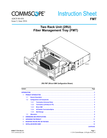 CommScope 2RU FMT Instruction Sheet | Manualzz