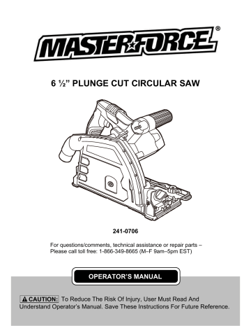 MasterForce 241-0706 Operator's Manual | Manualzz