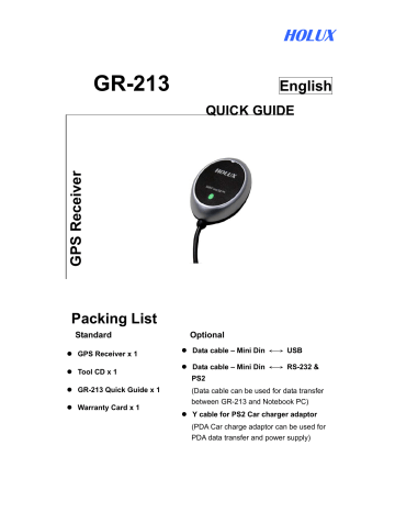 Holux GR-213 Quick Manual | Manualzz