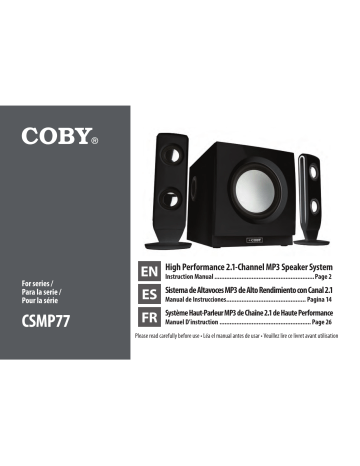 Precauciones. COBY electronic CSMP77, CS-MP77 - 2.1-CH PC Multimedia ...