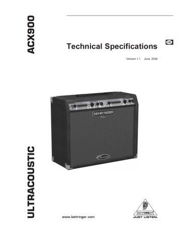 Behringer Ultracoustic ACX900 Technical Specifications | Manualzz
